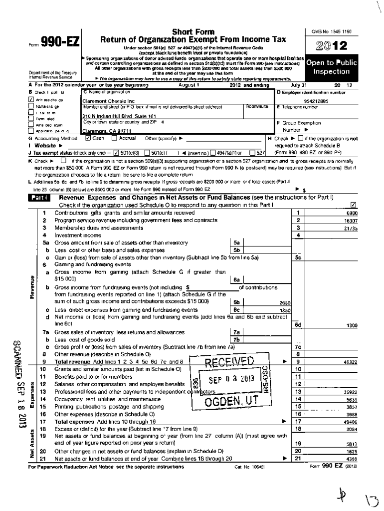 Fillable Online Form 990-EZ 43 Fax Email Print - pdfFiller