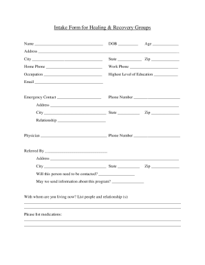 Fillable Online Intake Form - OM Healing Form Template Fax Email Print ...