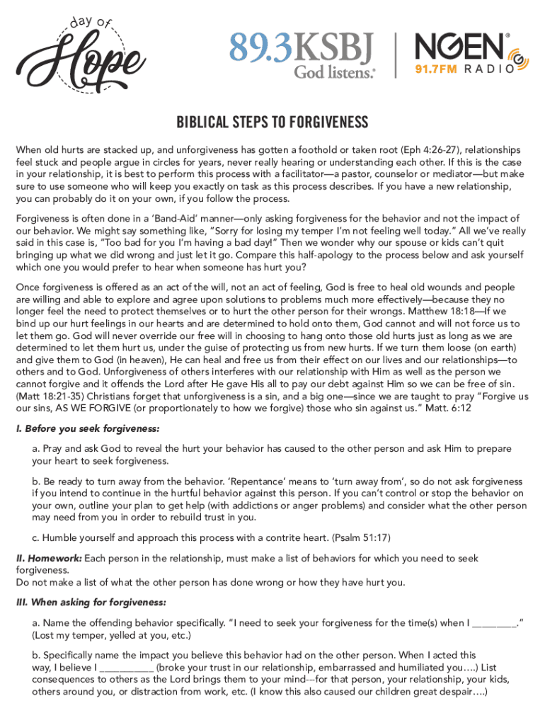 Fillable Online Learning How to Forgive: 8 Steps to True Forgiveness ...