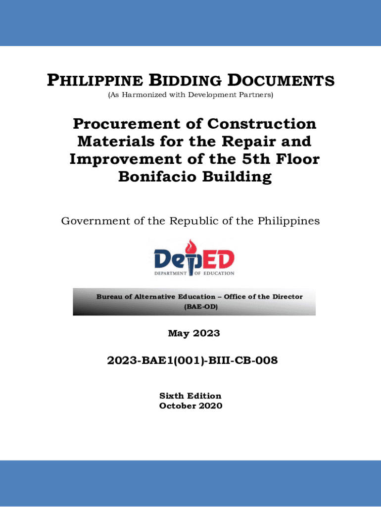 Fillable Online Procurement of Construction Materials for the Repair ...
