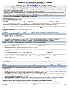 Fillable Online Allstate Cancer Policy - Claim Form Fax Email Print ...