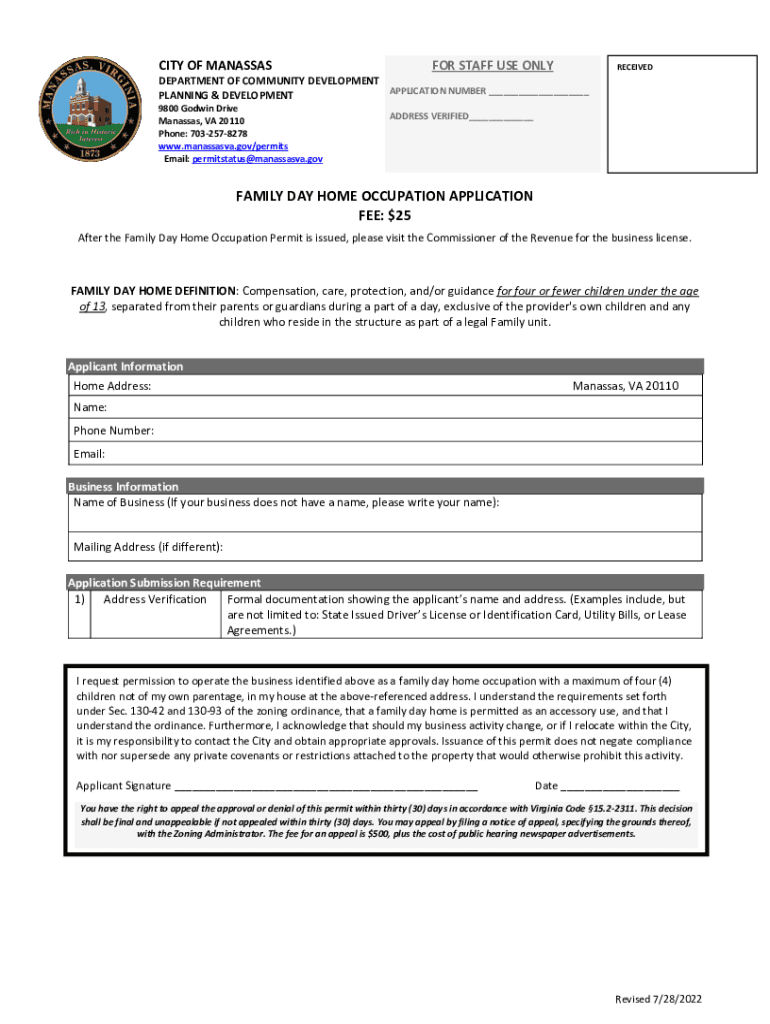 Fillable Online Family Day Home Application Fax Email Print - pdfFiller