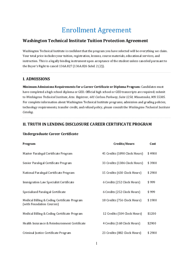 Fillable Online 2022 Enrollment Agreement Fax Email Print - pdfFiller