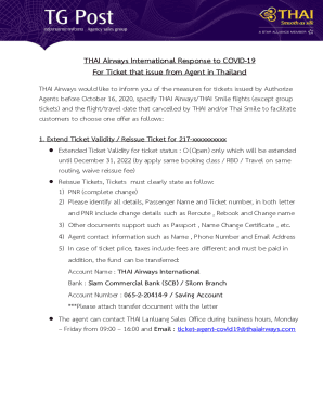 Fillable Online Procedures for Award Tickets and Benefits Due to Impact ...