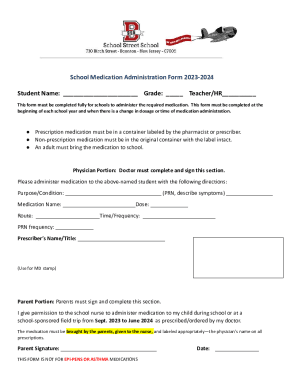 Fillable Online Administration Medication Form23-24 Fax Email Print ...
