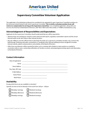 Fillable Online Supervisory Committee Volunteer Application Fax Email ...