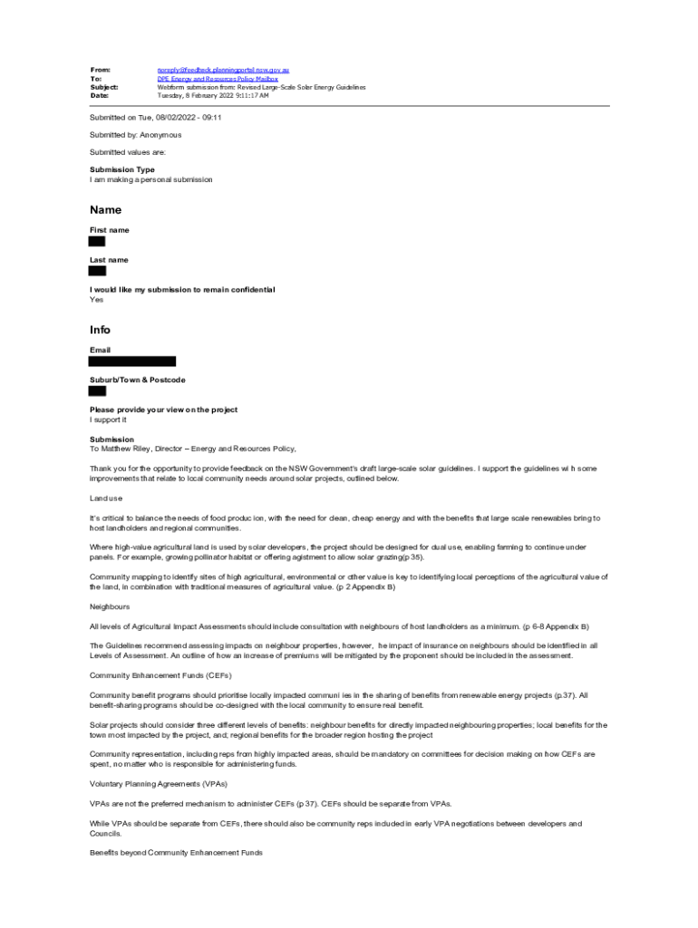 Fillable Online Renewable energy - NSW Department of Planning Fax Email Print - pdfFiller