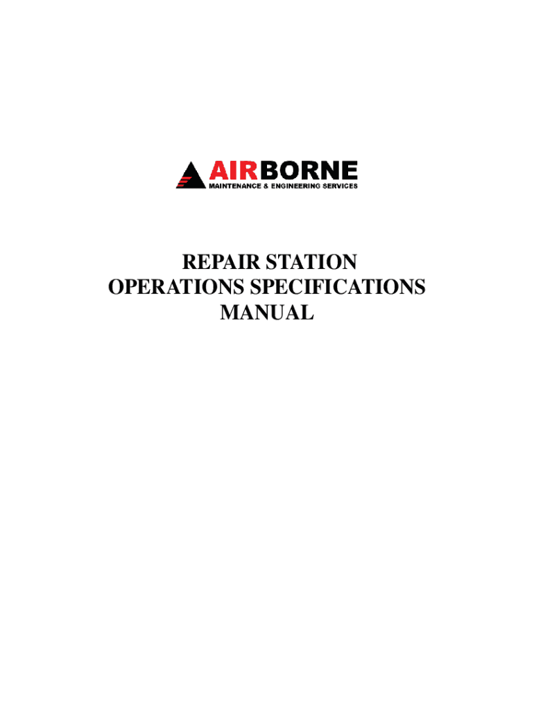 Fillable Online Revision to Repair Station OpSpecs A101 and D107 in ...
