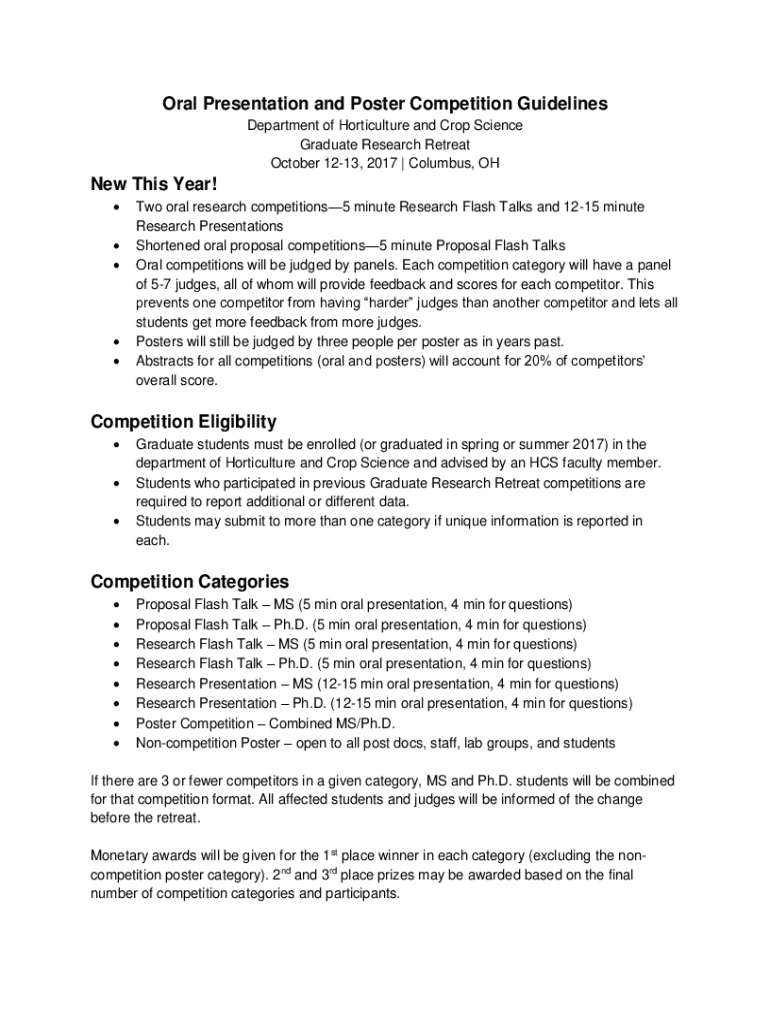Fillable Online hcs osu Oral Presentation and Poster Competition ...