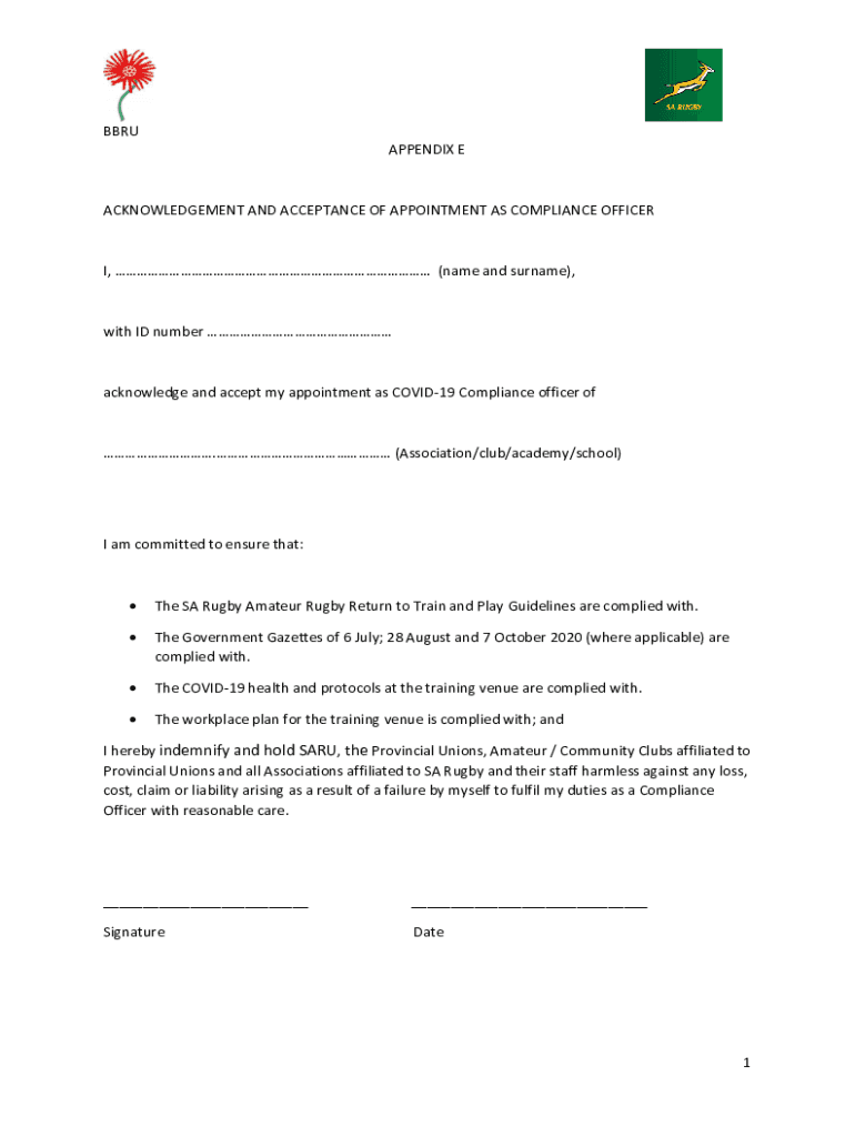 Fillable Online The Compliance Officer's Role in the COVID-19 Pandemic ...