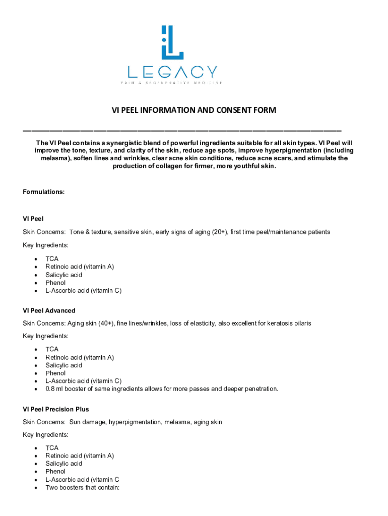 Fillable Online VI PEEL INFORMATION AND CONSENT FORM Fax Email Print ...