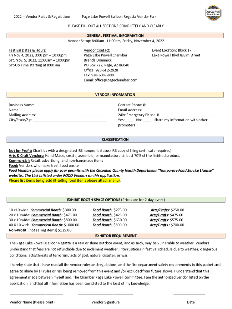 Fillable Online Vendor Rules Fax Email Print - pdfFiller