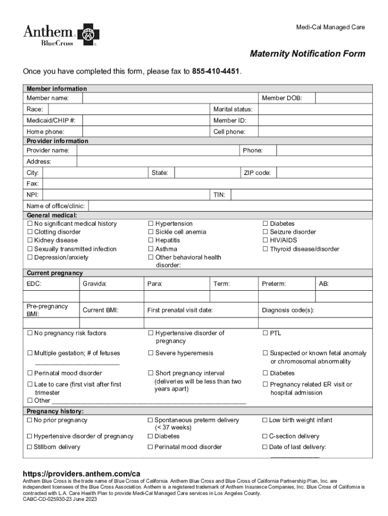 Fillable Online Maternity Care Management Forms Fax Email Print - pdfFiller