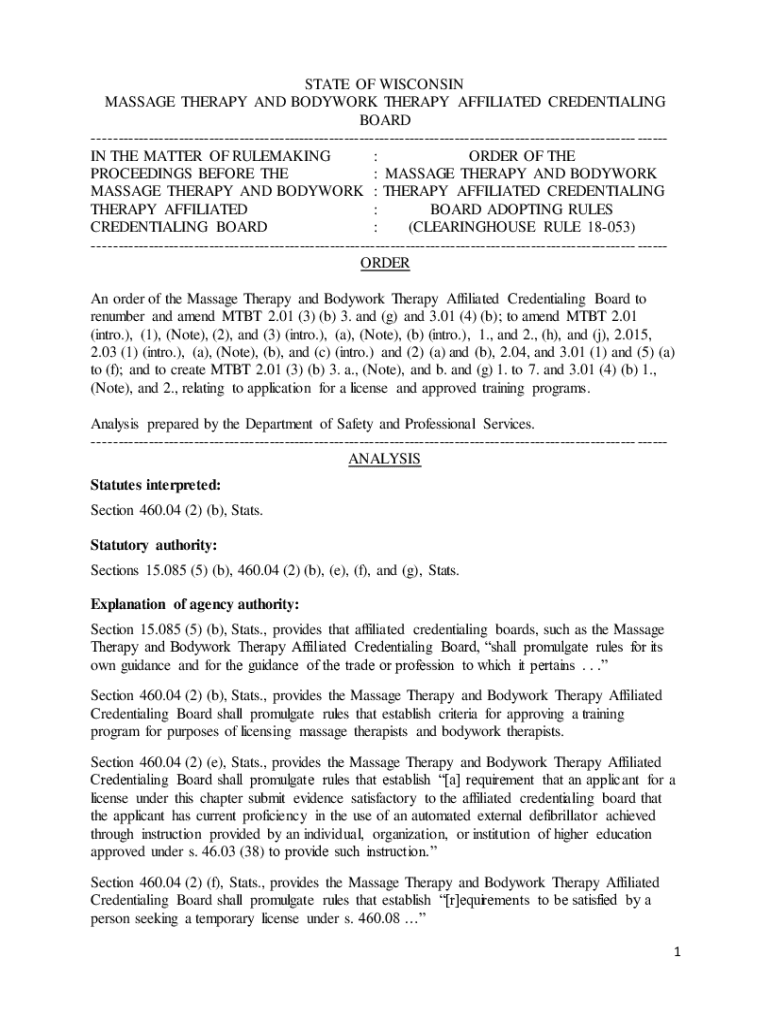 Fillable Online docs legis wisconsin List of State Reciprocity Requirements Massage Therapy Fax ...