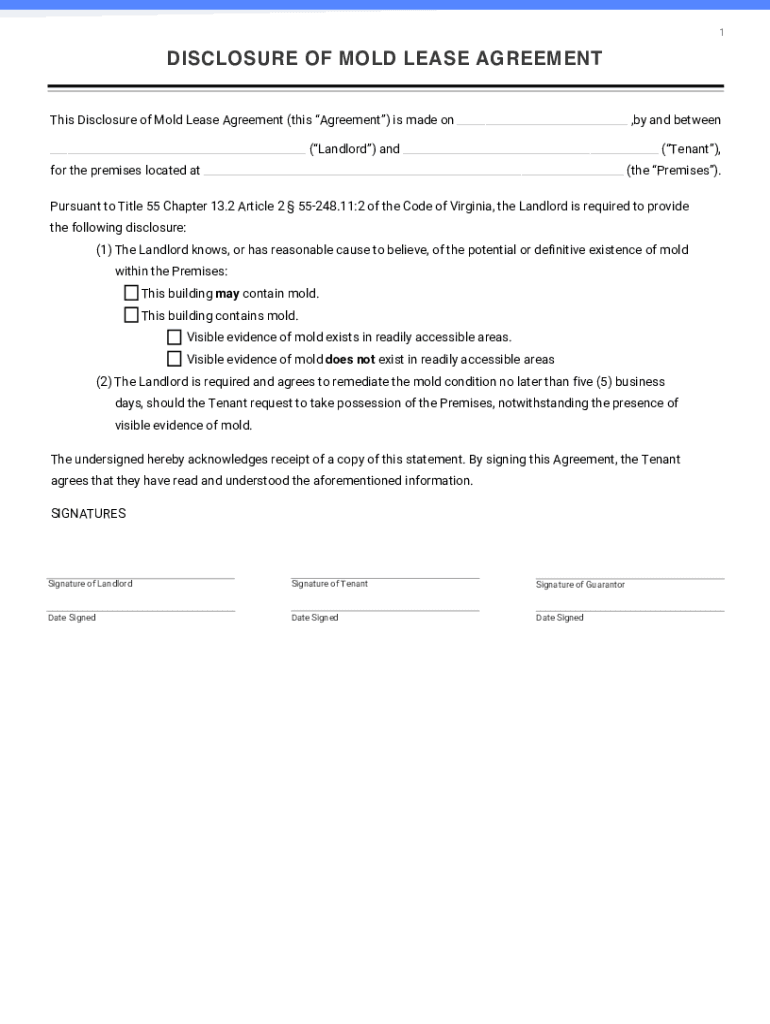 Fillable Online 70-16-703. Mold disclosure statement on real estate ...