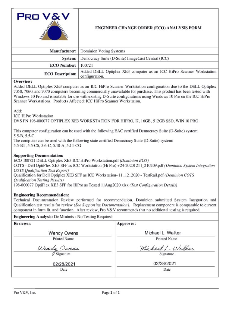 Fillable Online ECO Analysis Form 100721.pdf Fax Email Print - pdfFiller
