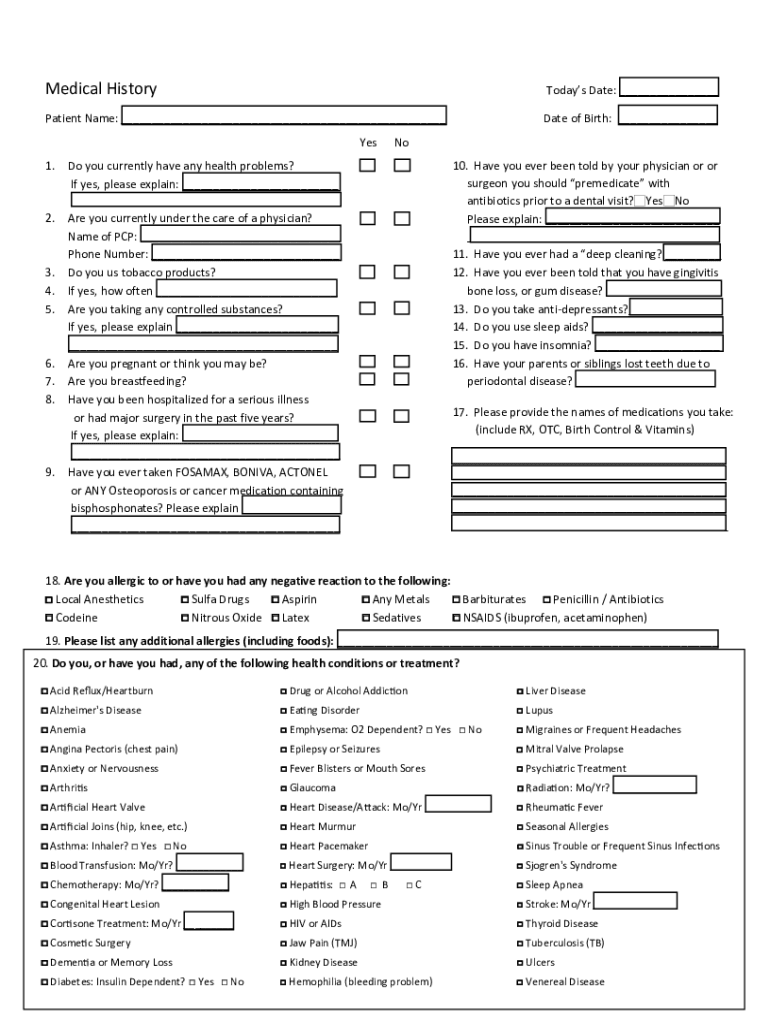 Fillable Online Patient Wellness and Health Forms Fax Email Print ...