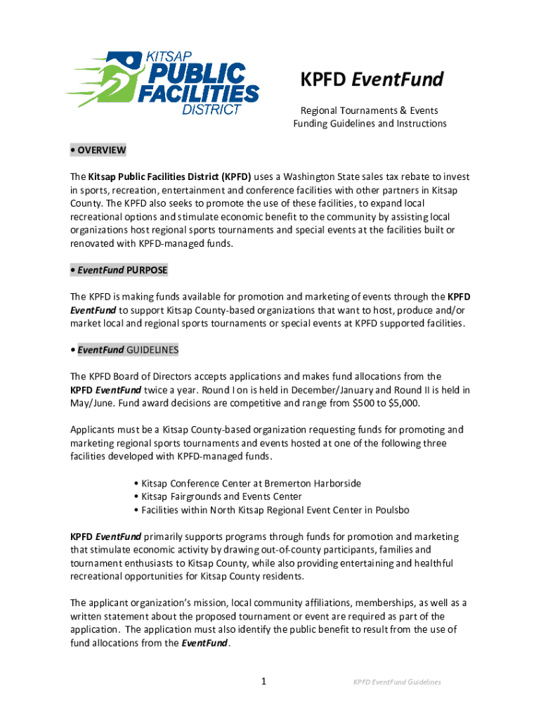 Fillable Online PFD Making Money Available for Events - Home - Kitsap ...