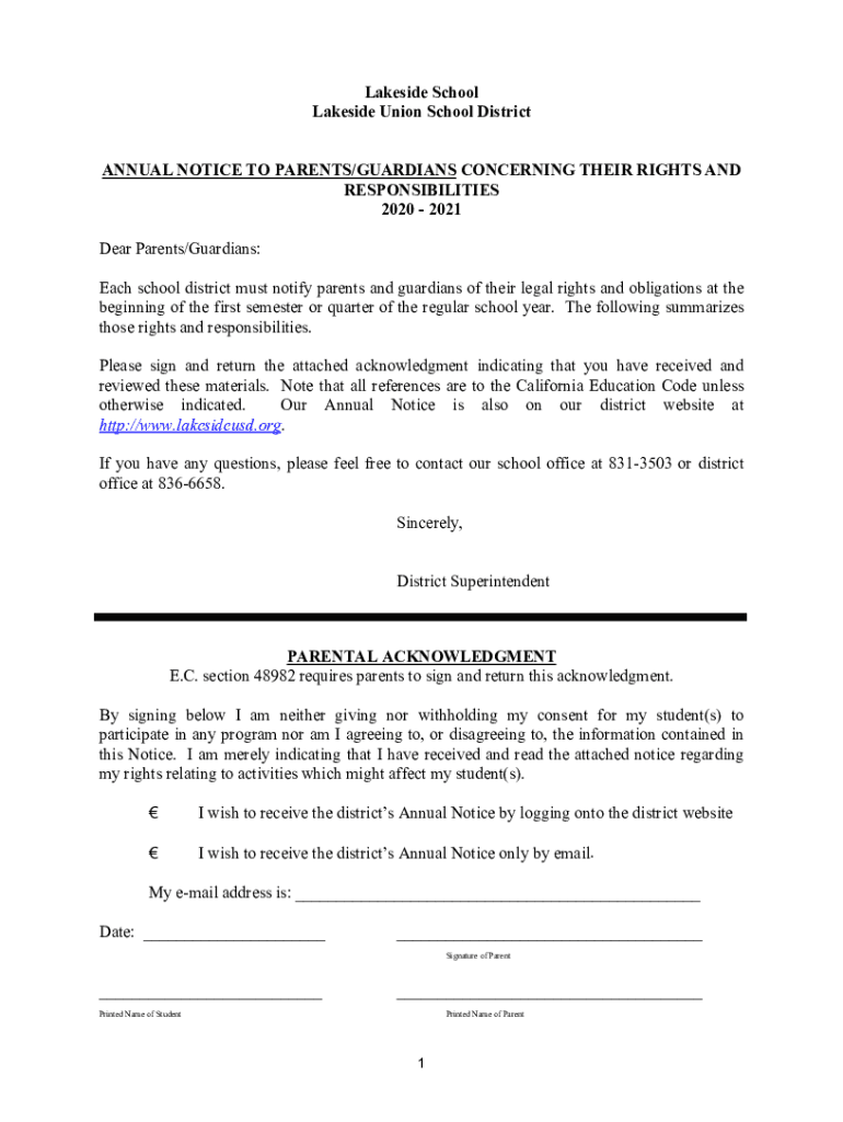 Fillable Online lakeside elementary principal Fax Email Print - pdfFiller