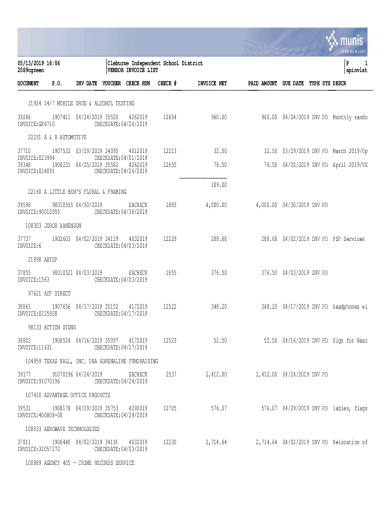 Fillable Online Cleburne Independent School District Public View Fax ...