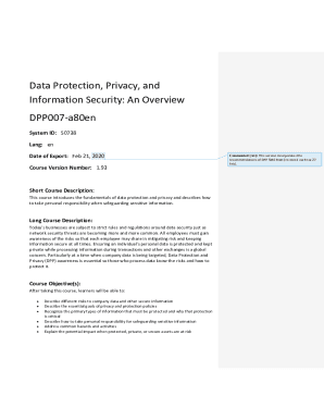 Fillable Online Data Protection, Privacy, and Information Security Fax Email Print - pdfFiller