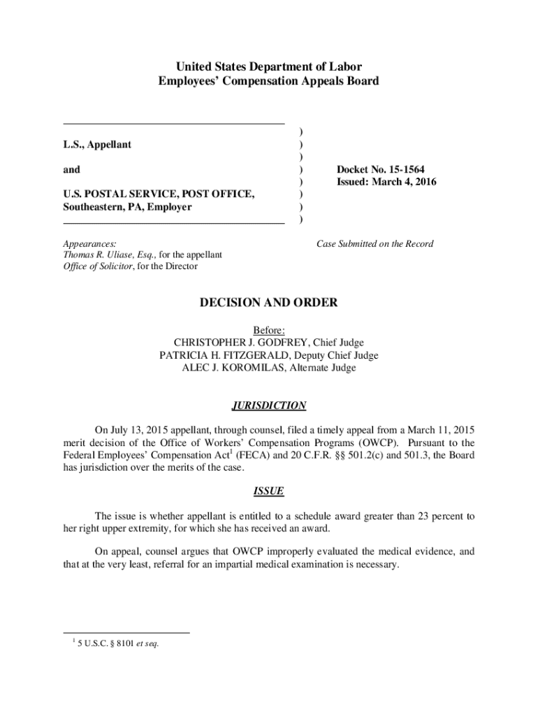 Fillable Online 09-2207: L.S. and U.S. POSTAL SERVICE, POST OFFIC... Fax Email Print - pdfFiller