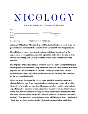 Fillable Online Microblading Consent Form for Clients. Fax Email Print ...