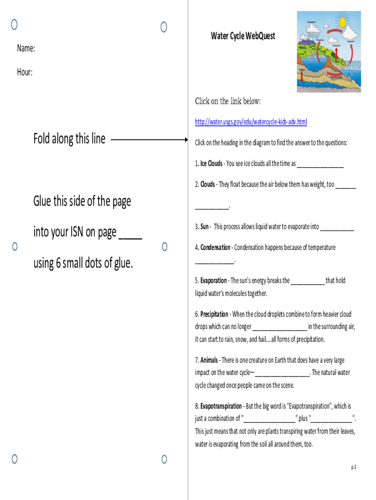 Fillable Online Water Cycle webquest Student Capture Sheet.docx - Name ...