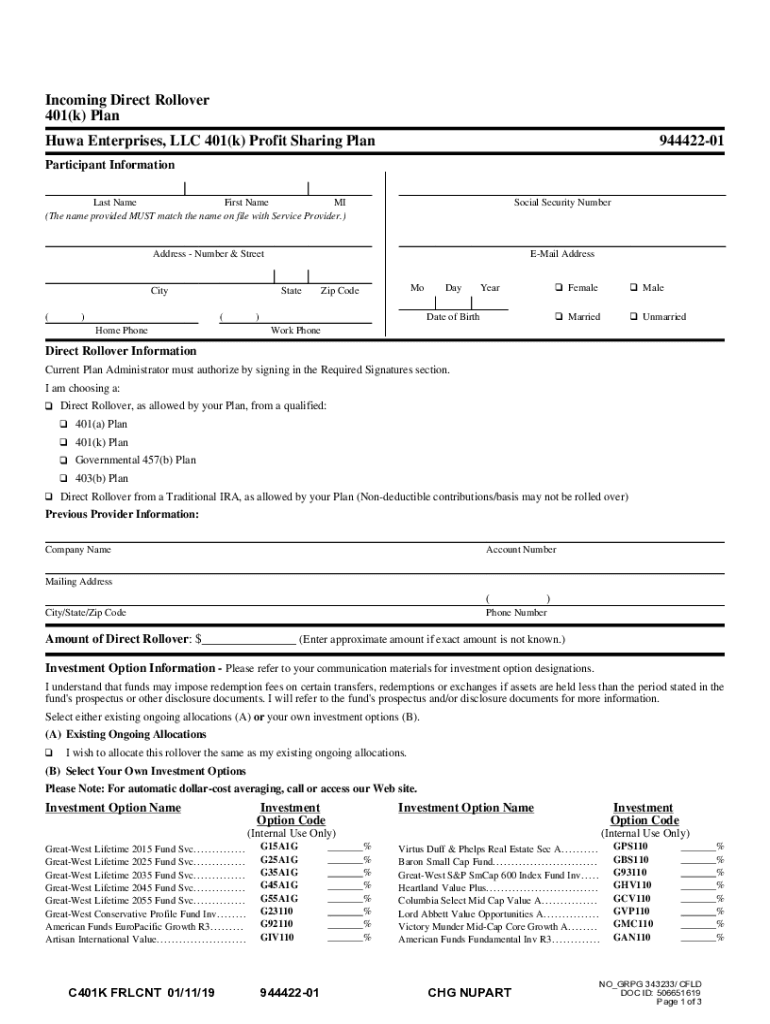 Fillable Online In-Service 401(k) Rollover: What It Is & How It Works ...