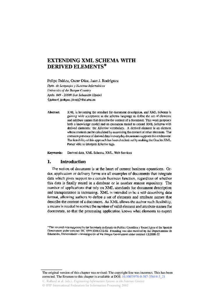 Fillable Online Extending Xml Schema With Derived Elements Fax Email Print Pdffiller 