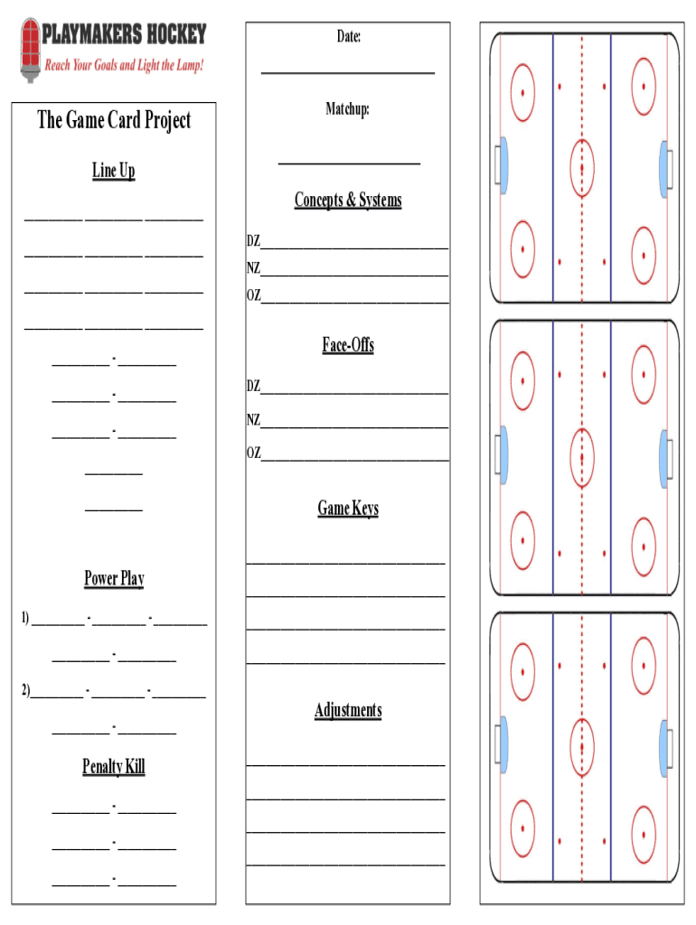 Fillable Online PHC - The Game Card Project - Template Fax Email Print ...