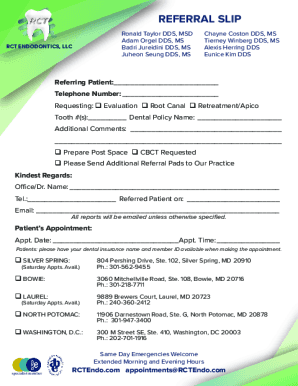Fillable Online REFERRAL SLIP Fax Email Print - pdfFiller