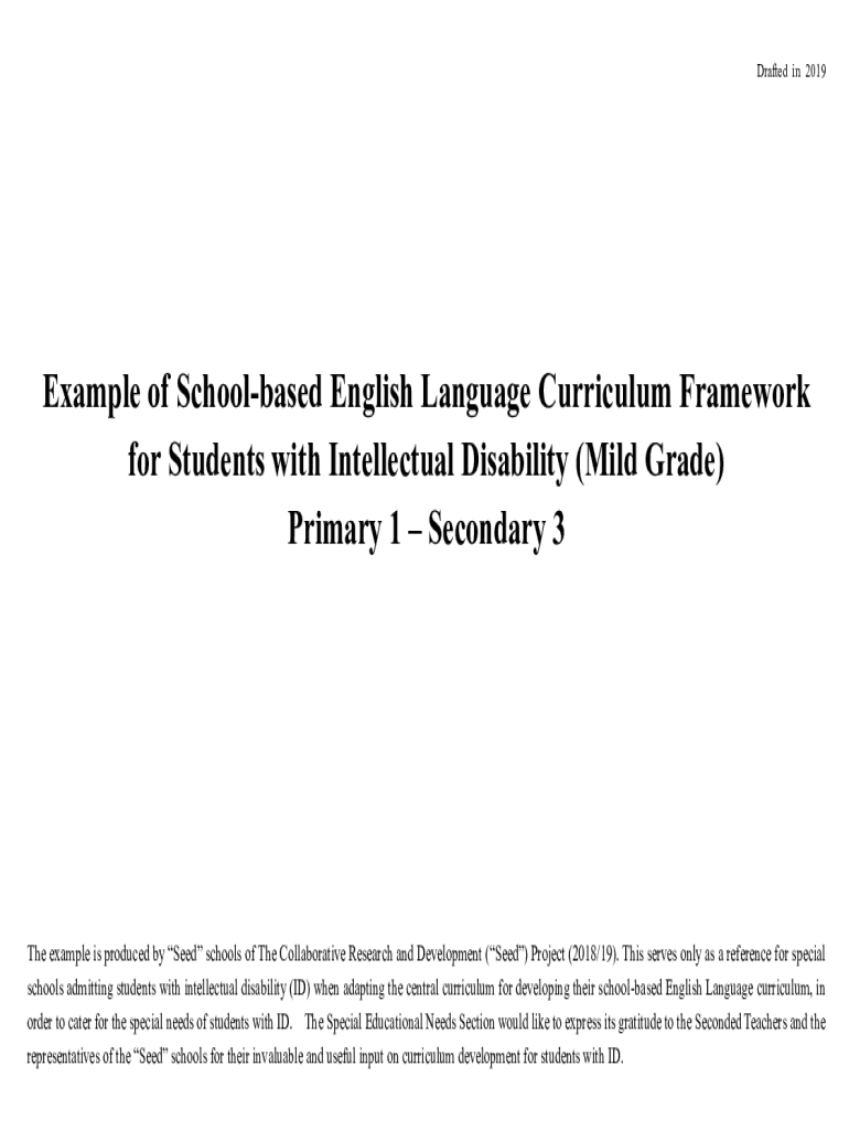 Fillable Online Example of School-based English Language Curriculum ...