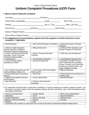 Fillable Online Sample UCP Complaint Form Fax Email Print - pdfFiller