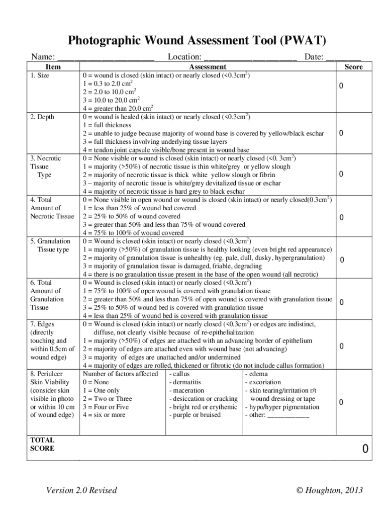 Fillable Online Comprehensive Assessment of Fine-Grained Wound ... Fax ...