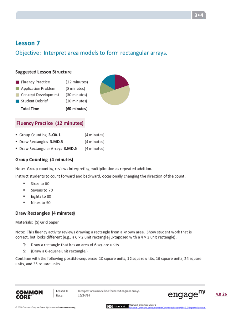 Fillable Online MATH G3: Interpret Area Models To Form Rectangular ...