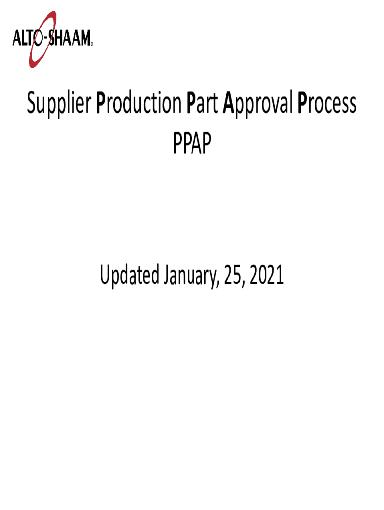 Fillable Online Supplier Production Part Approval Process (PPAP) Manual ...