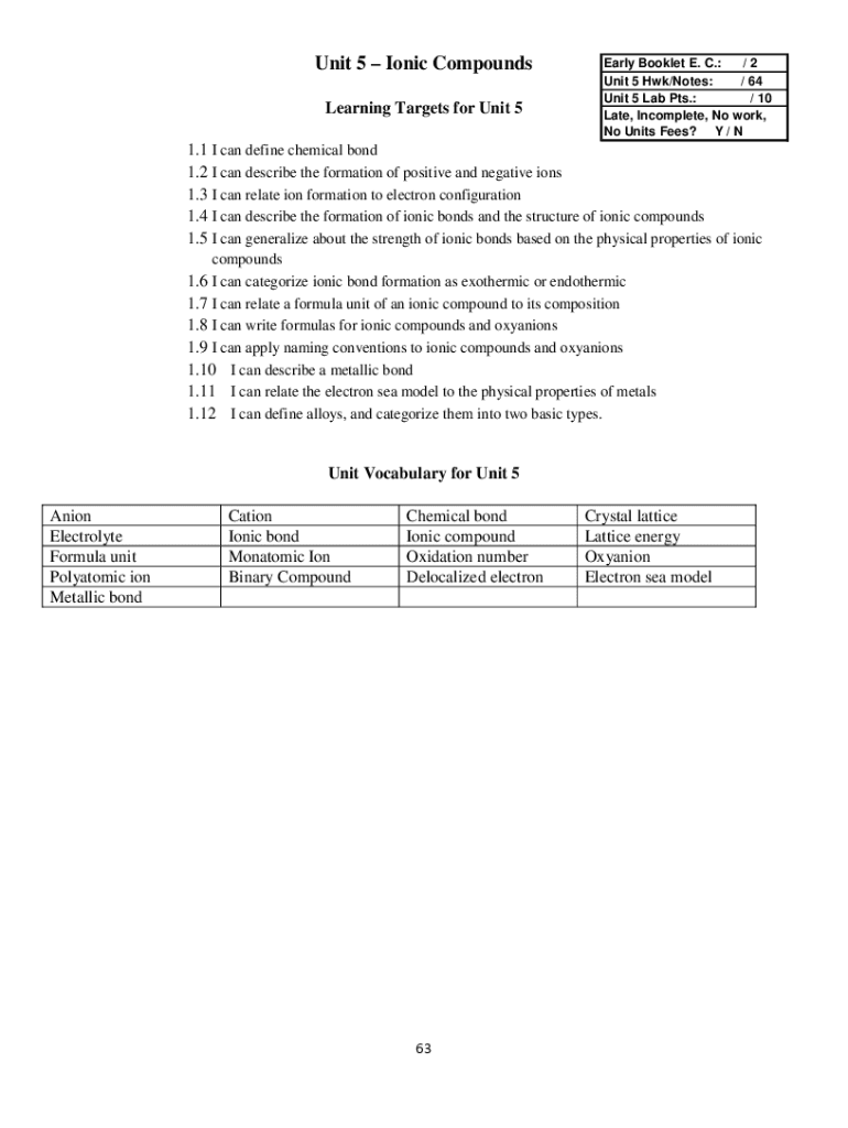 Fillable Online Ionic Nomenclature & Bonding Review (Chapter 7 and 9) Fax Email Print - pdfFiller