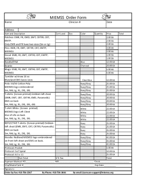Fillable Online MIEMSS Order Form Fax Email Print - pdfFiller