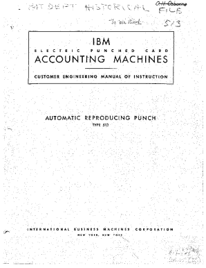 Fillable Online IBM Electric Punched Card Accounting Machines ...