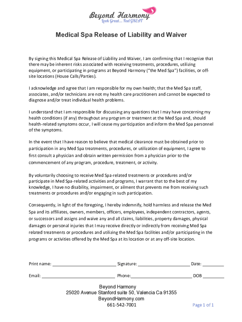 Fillable Online Waiver Signed Before a Medical Procedure: Can You Still ... Fax Email Print ...