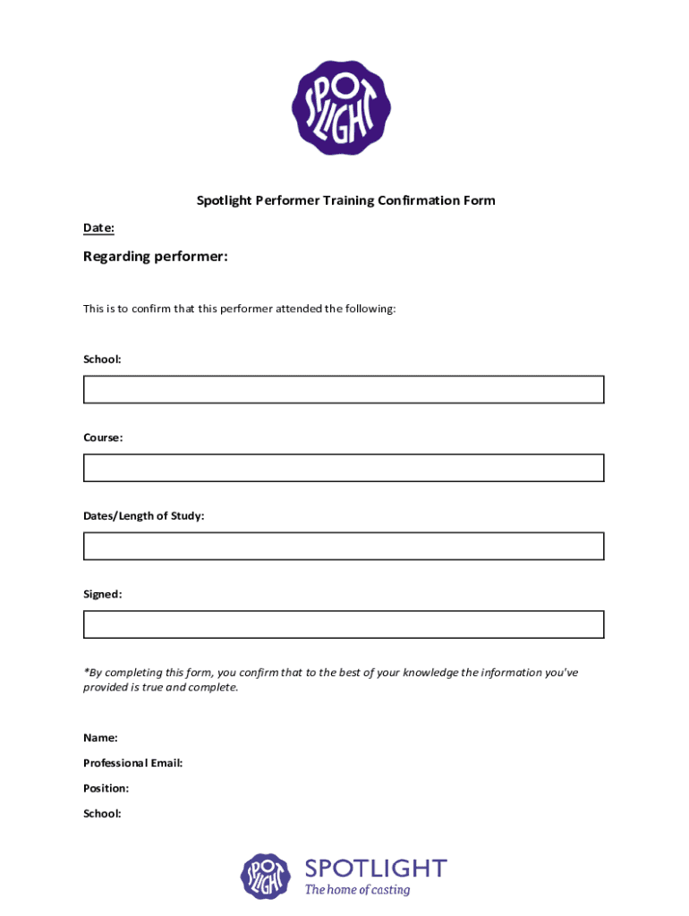Fillable Online Training Confirmation Form Template Fax Email Print ...