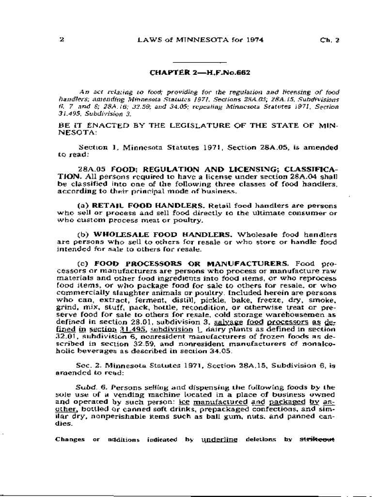 Fillable Online CHAPTER 2H.F.No.662 BE IT ENACTED BY THE LEGISLATURE ...