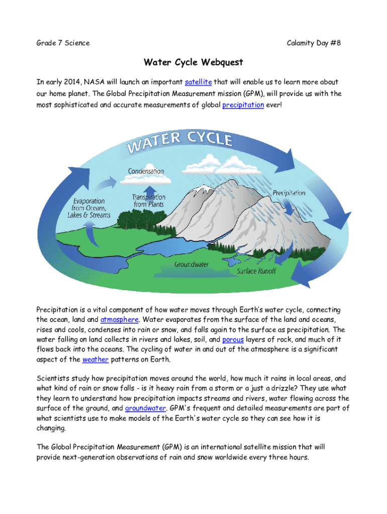 Water Cycle Webquest Answer Key - Fill Online, Printable, Fillable ...