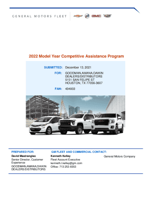 Fillable Online GM Fleet Dealer Discount Program - Daikin Fax Email ...