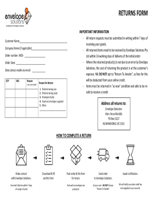 Fillable Online RETURNS FORM - final.docx Fax Email Print - pdfFiller