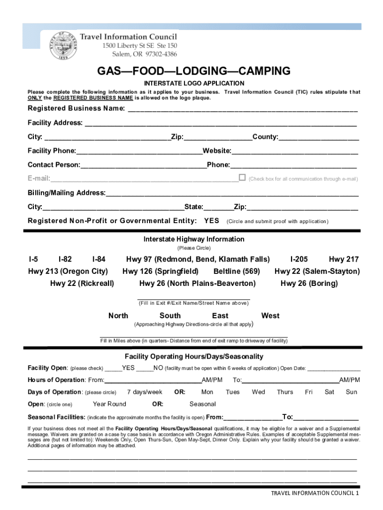 Fillable Online INTERSTATE LOGO APPLICATION Fax Email Print - pdfFiller