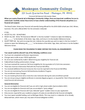 Fillable Online Financial Aid General Information Sheet Fax Email Print ...