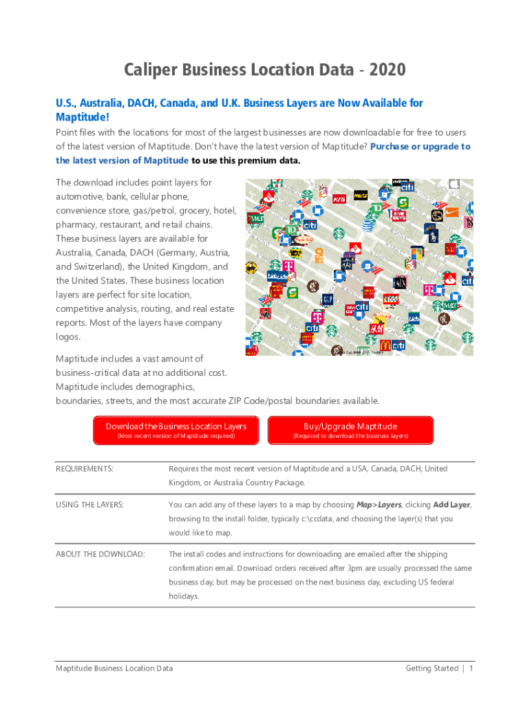 Fillable Online Caliper Business Location Data. Installing and using ...
