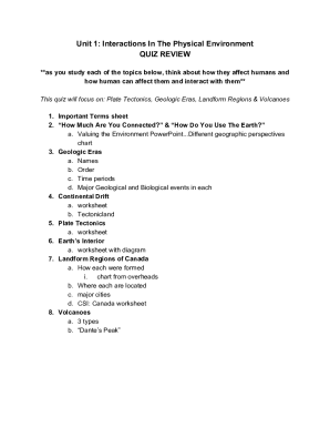 Fillable Online Unit 1: Interactions In The Physical Environment QUIZ ...